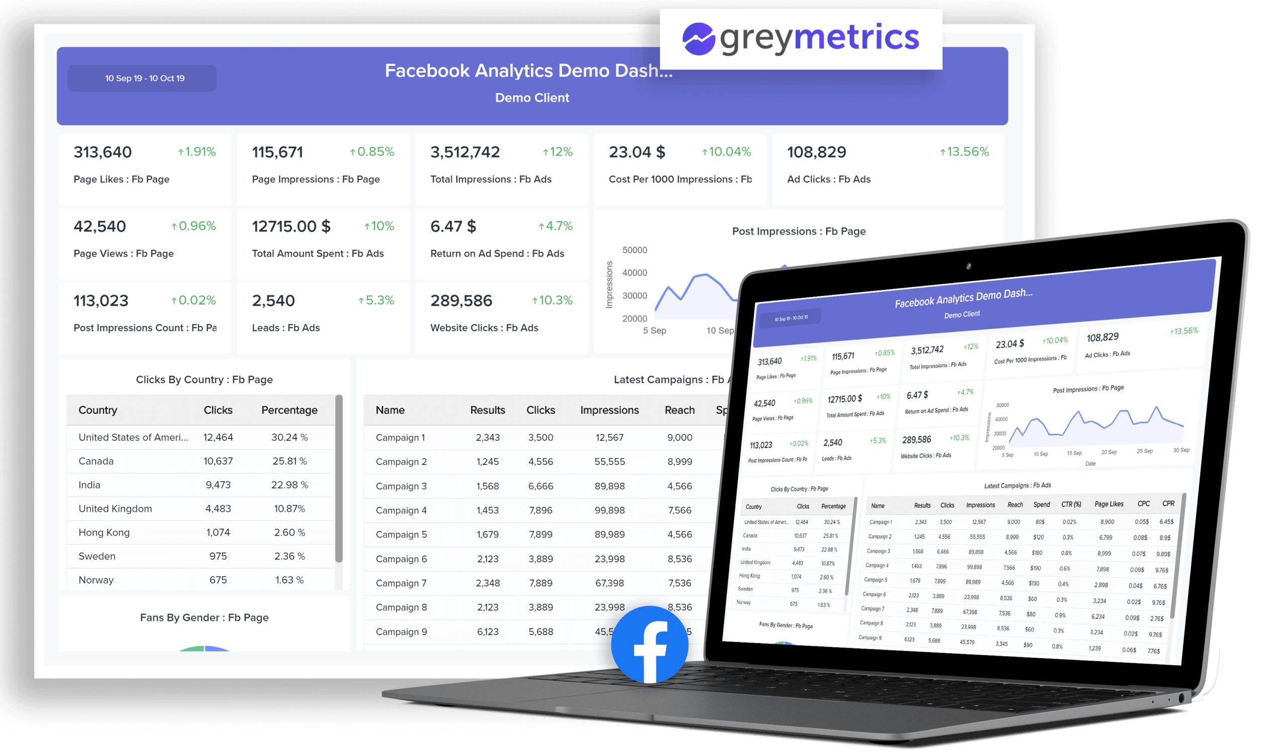 Facebook Analytics Dashboard For Digital Marketing Agencies | GreyMetrics