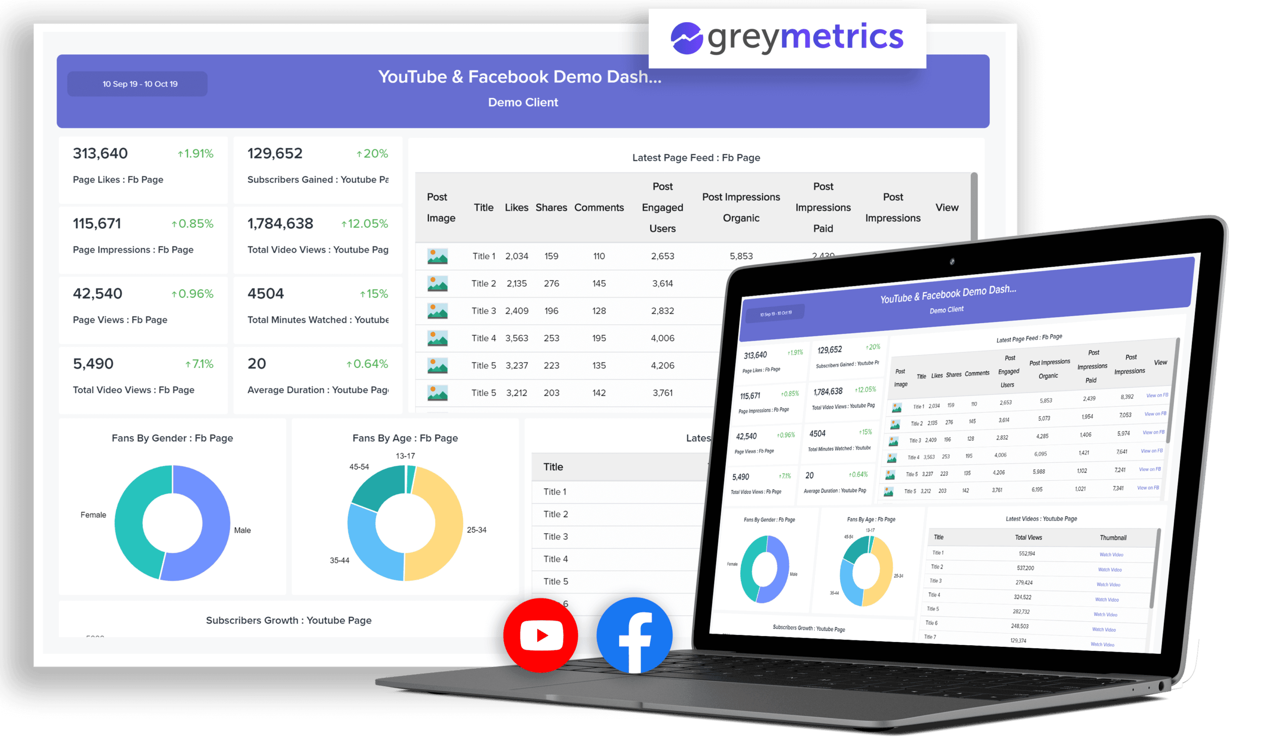 YouTube & Facebook Dashboard For Digital Marketing Agencies | GreyMetrics
